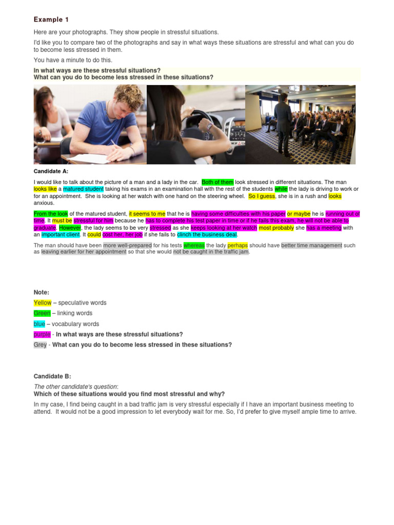 CAE Speaking Part 2 Practice Eg1-2 GUIDE | PDF | Meditation | Psychology