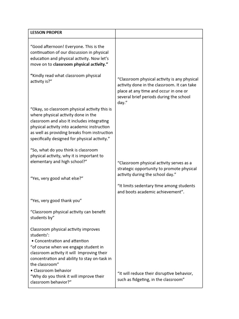 Lesson Proper 113 | Download Free PDF | Classroom | Learning