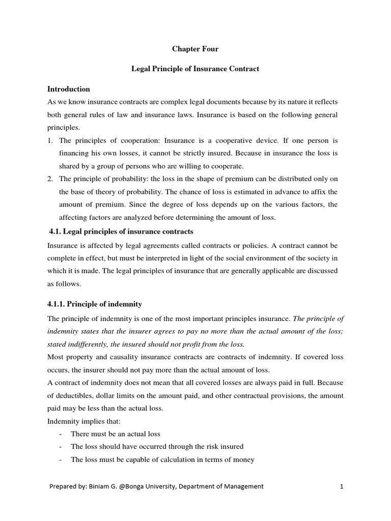 Principles of Insurance | PDF | Insurance | Indemnity
