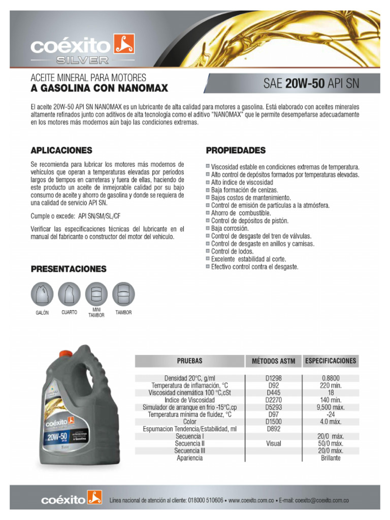 Sae 20W 50 Api SN | PDF