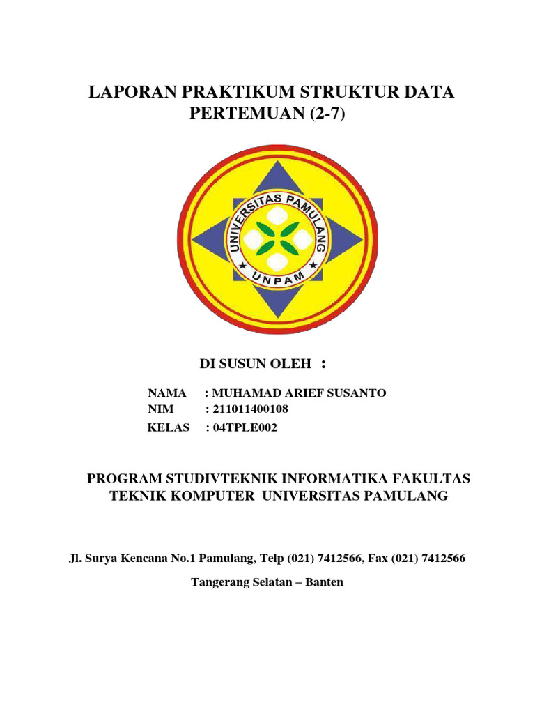 LaporanPraktikum StrukturData MuhamadAriefSusanto-211011400108 | PDF ...