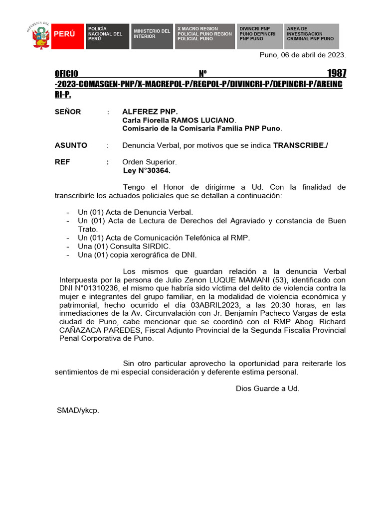 Oficio Transcribe | PDF