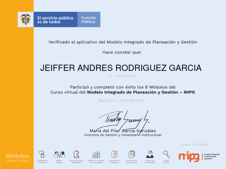 Curso Modelo Integrado de Planeación y Gestión - MIPG | PDF