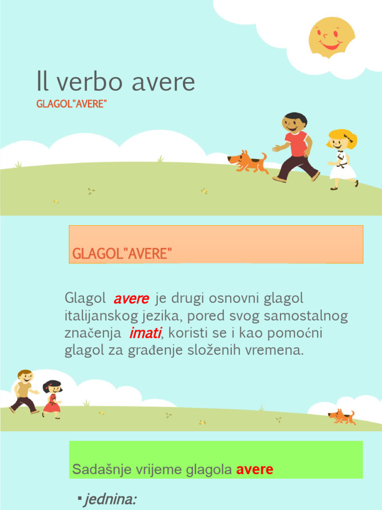 Il Verbo AVERE | PDF