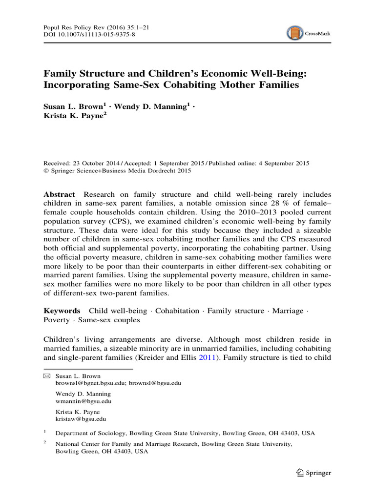 Brown Et Al. - 2016 - Family Structure and Children's Economic Well ...