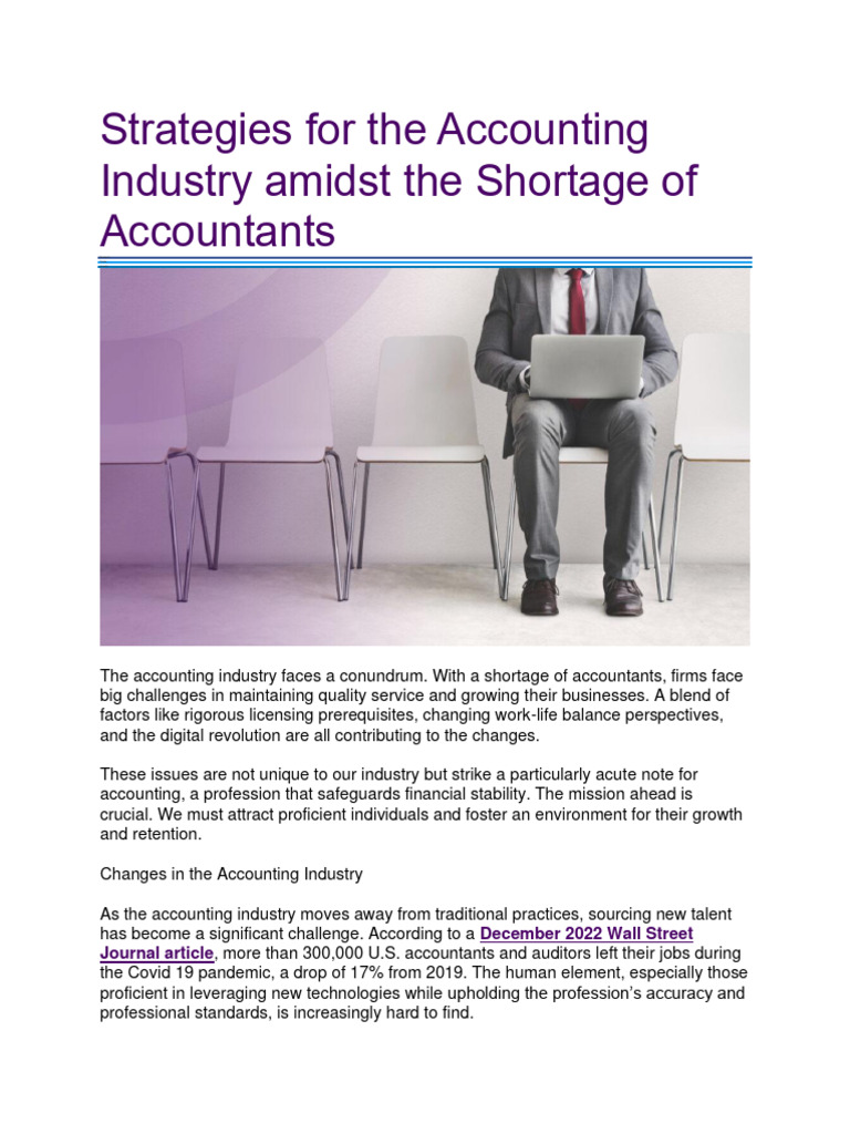Strategies For The Accounting Industry Amidst The Shortage of ...