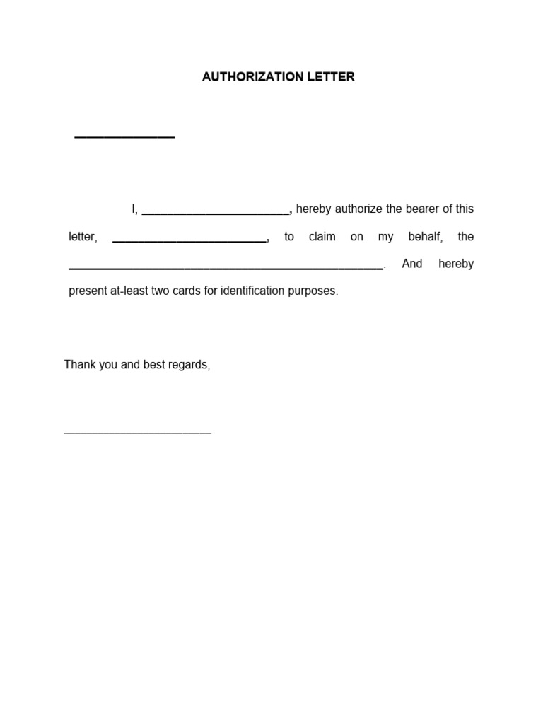 Authorization Letter (Sample) | PDF