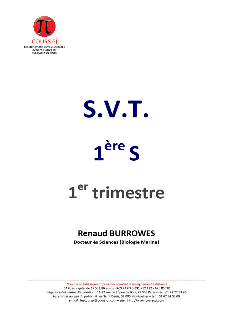 1ere SVT S Cours | PDF 1ere SVT S Cours | PDF