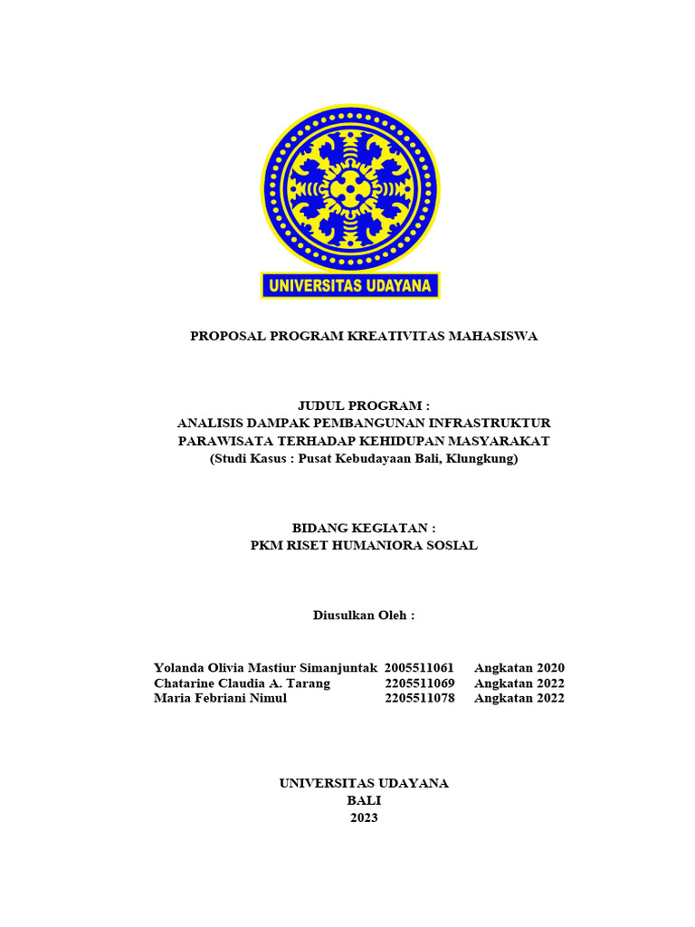 Proposal Program Kreativitas Mahasiswa | PDF