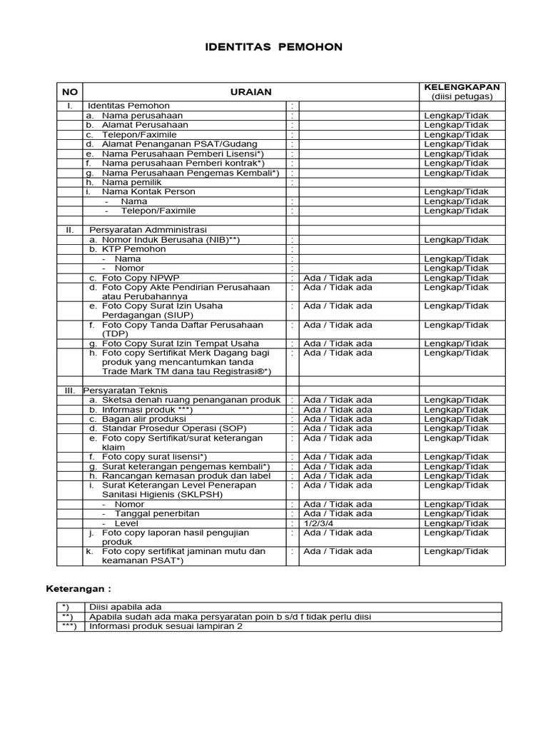 Identitas Pemohon | PDF