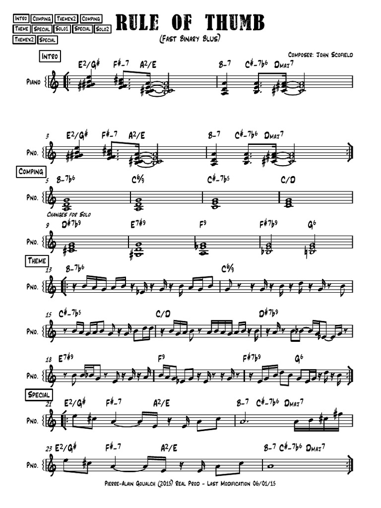 Rules of Thumb - Joh Scofield / Full Score | PDF