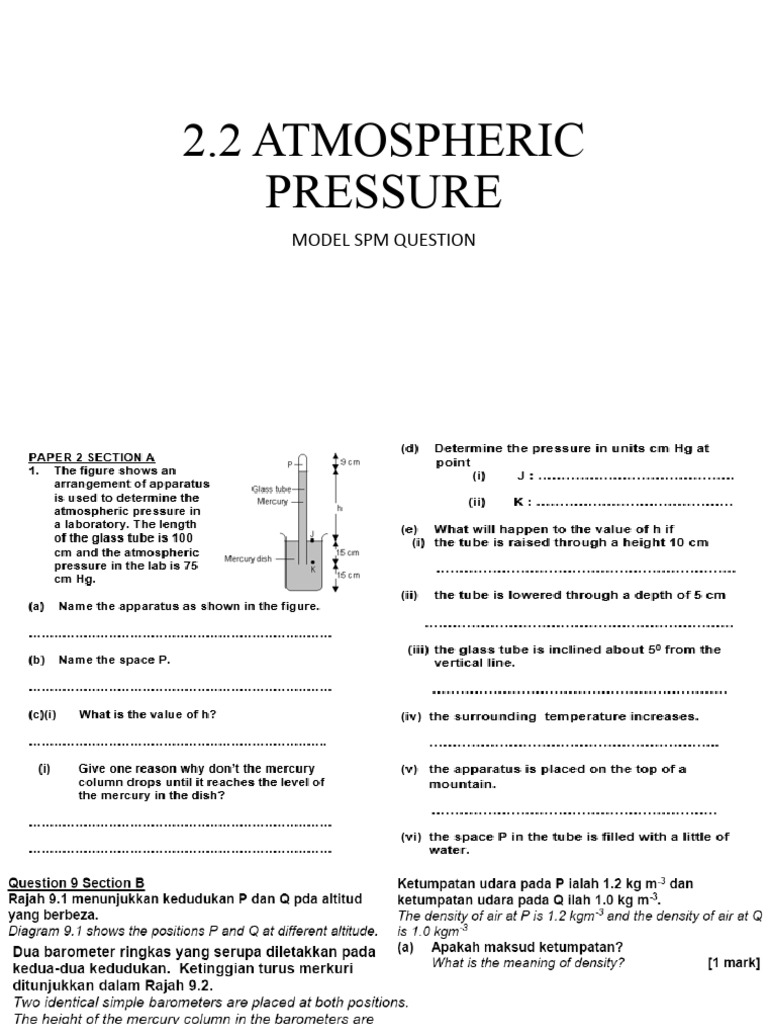 Model SPM - 2.2 Atmospheric Pressure | PDF
