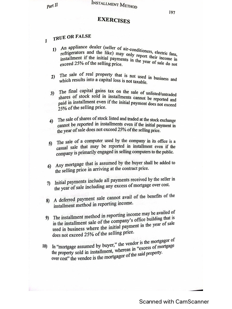 Installment Method | PDF