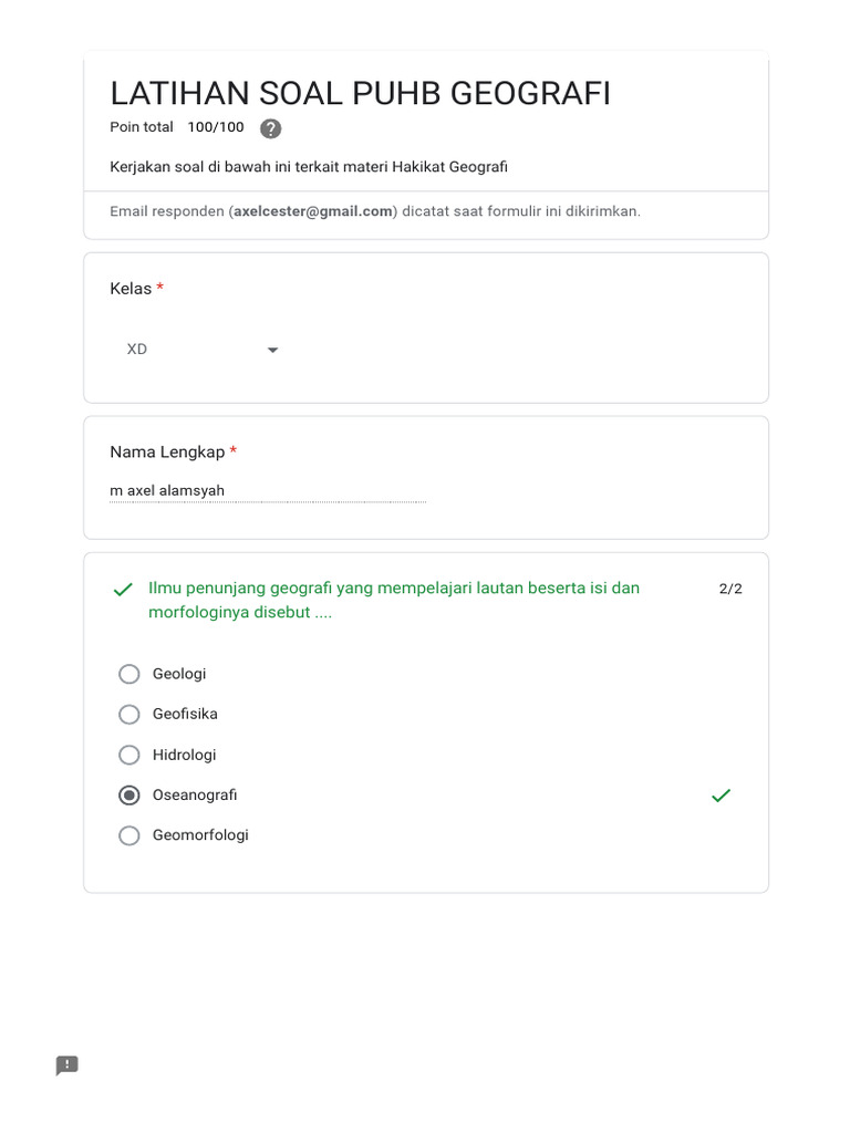 Latihan Soal Puhb Geografi | PDF | Ilmu Sosial | Sains & Matematika