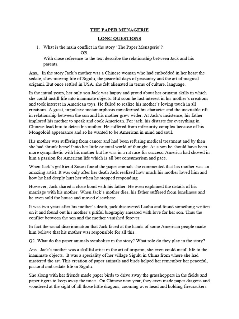 The Paper Menagerie 2 | PDF