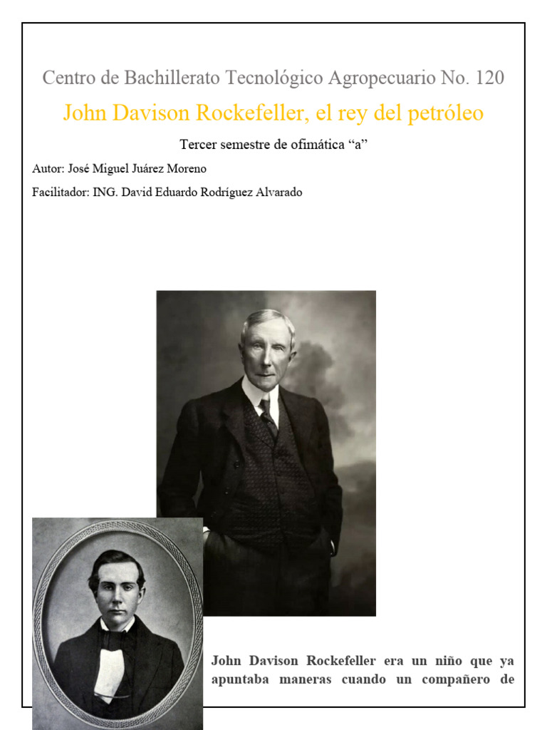 John D. Rockefeller: Rey del Petróleo | PDF | John D. Rockefeller ...