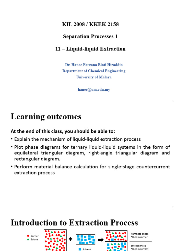 11 Liquid Extraction | PDF | Phase (Matter) | Phase Rule