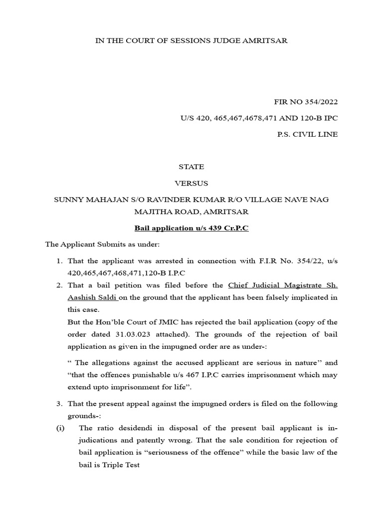 Bail Application | PDF