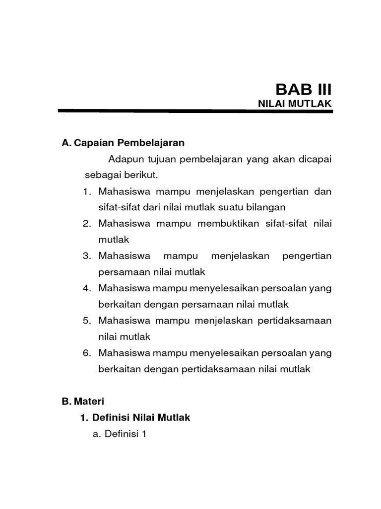 BABIII Nilai Mutlak | PDF