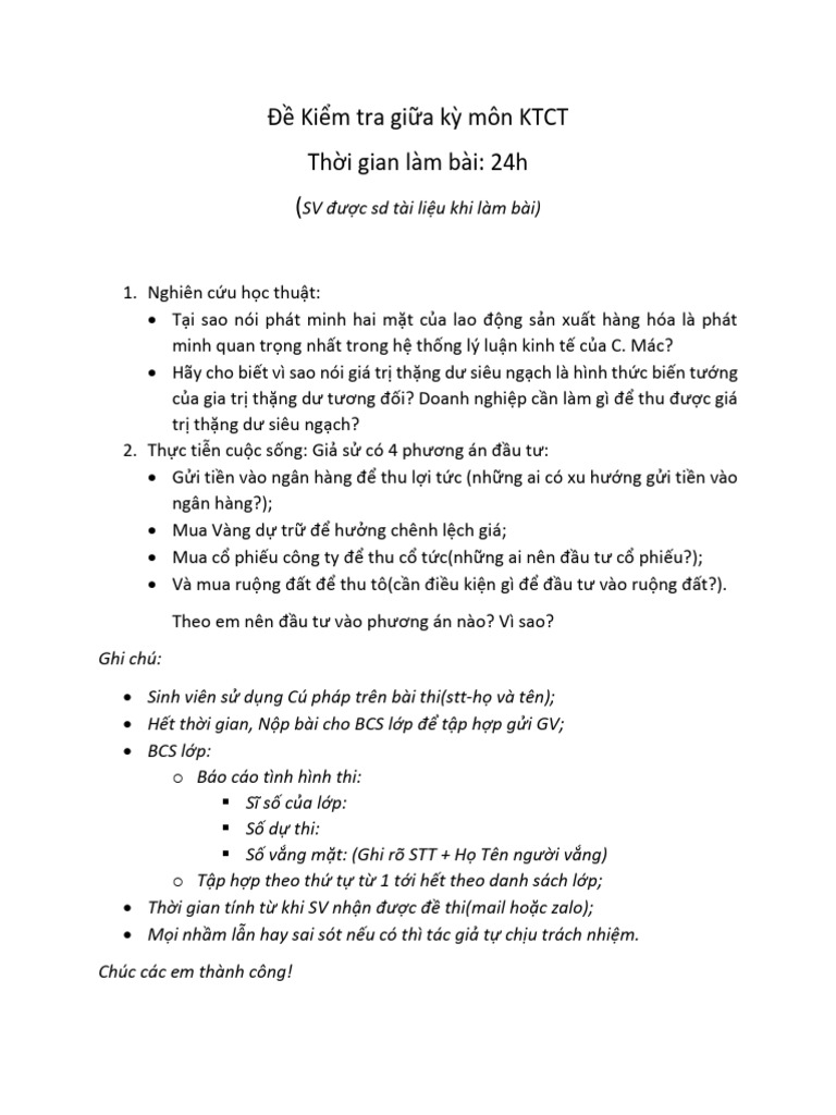 Đề KTGK KTCT | PDF