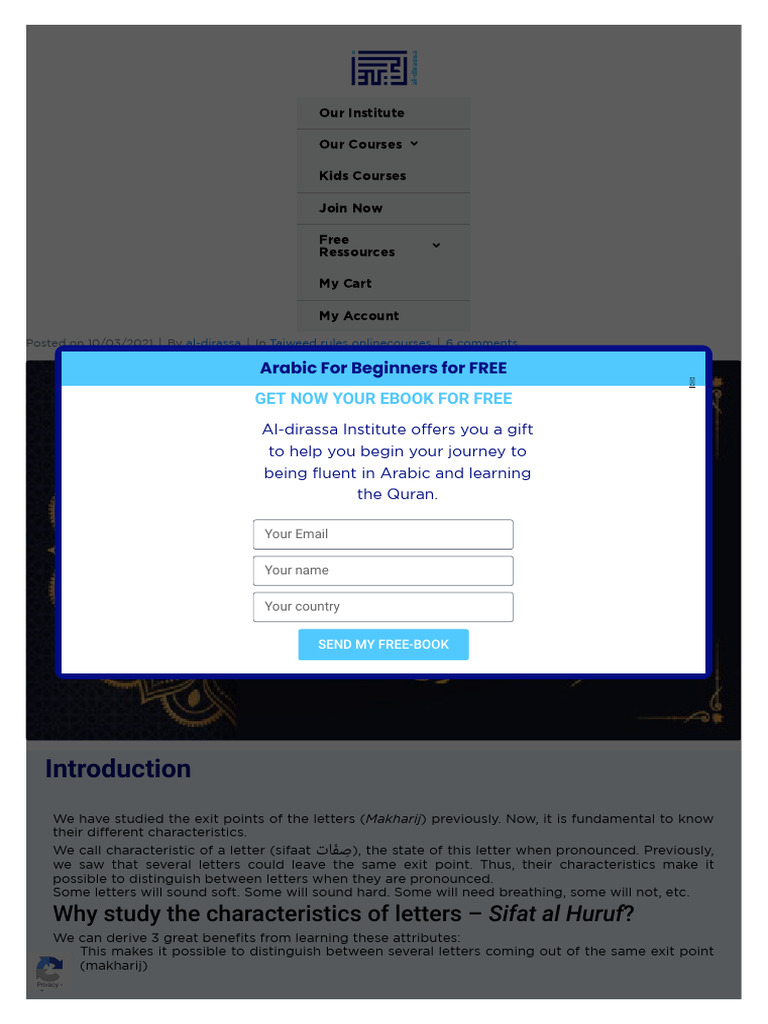 Why Study The Characteristics of Letters - Sifat Al Huruf?: Arabic For ...