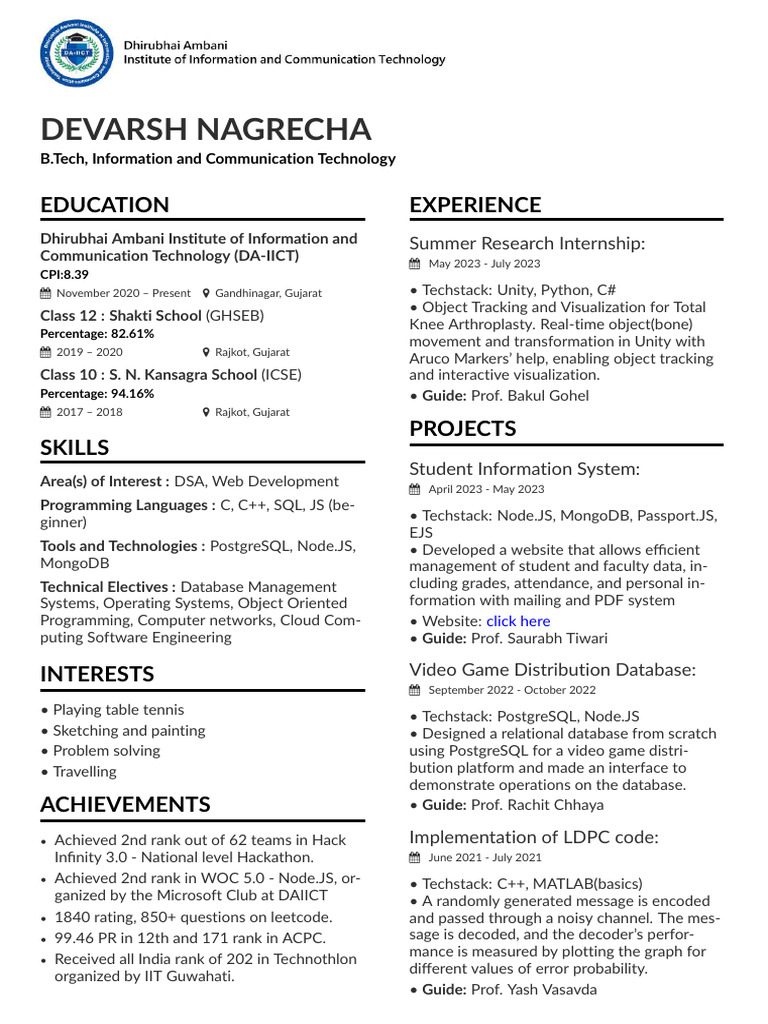 Devarsh Nagrecha | PDF