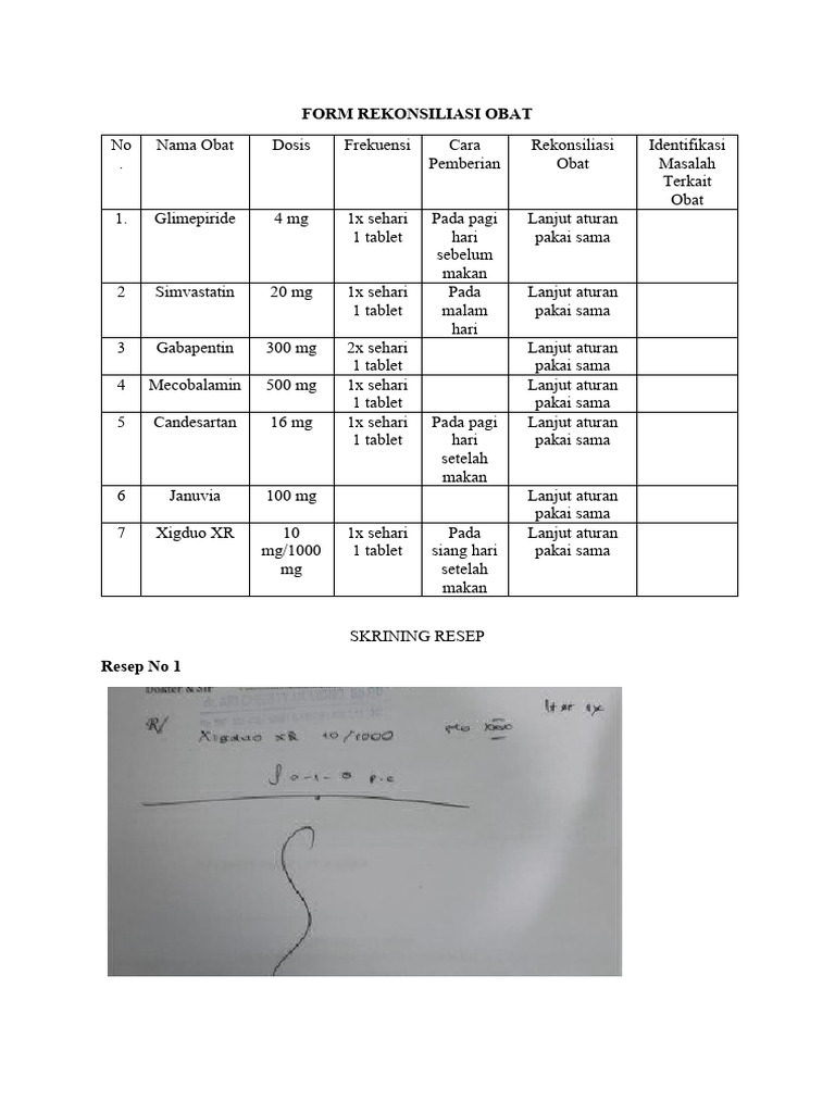 Rekonsiliasi Obat untuk Diabetes Tipe 2 | PDF
