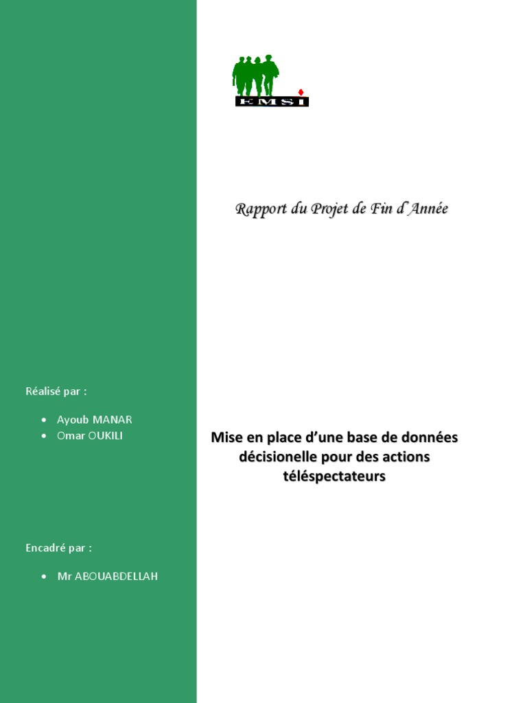 Rapport PFA | PDF | Entrepôt de données | Données informatiques