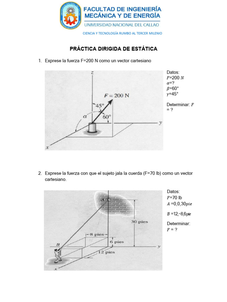 Primera Práctica Dirigida Estática | PDF