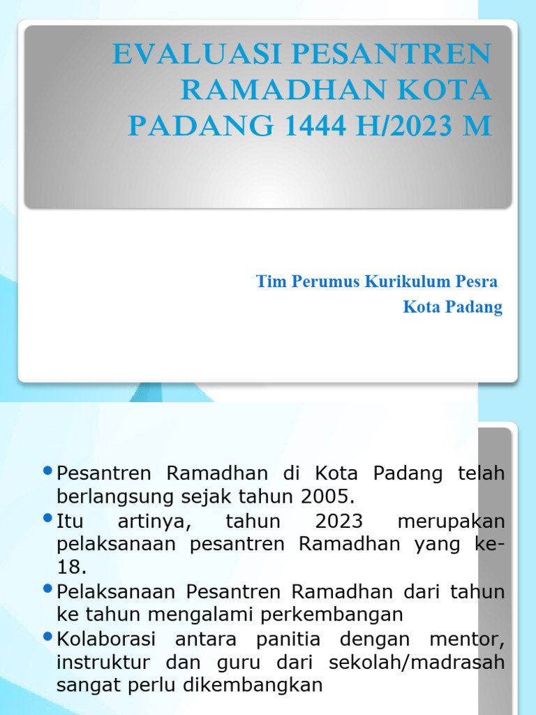 Penilaian PESANTREN RAMADHAN 2023 | PDF