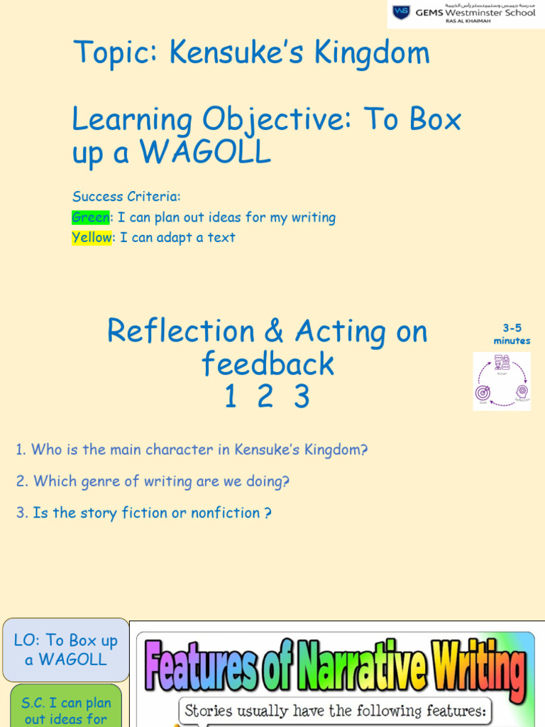 Topic: Kensuke's Kingdom Learning Objective: To Box Up A Wagoll | PDF