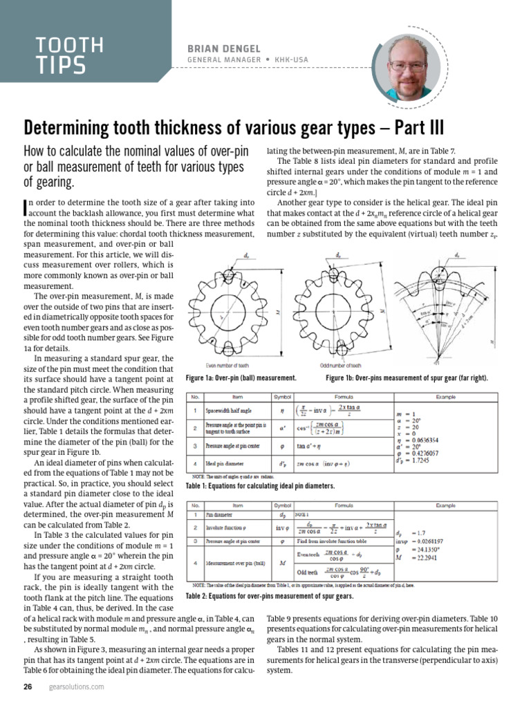 How To Calculate The Nominal Values of Over Pin or Ball Measurement of Teeth For Various Types ...