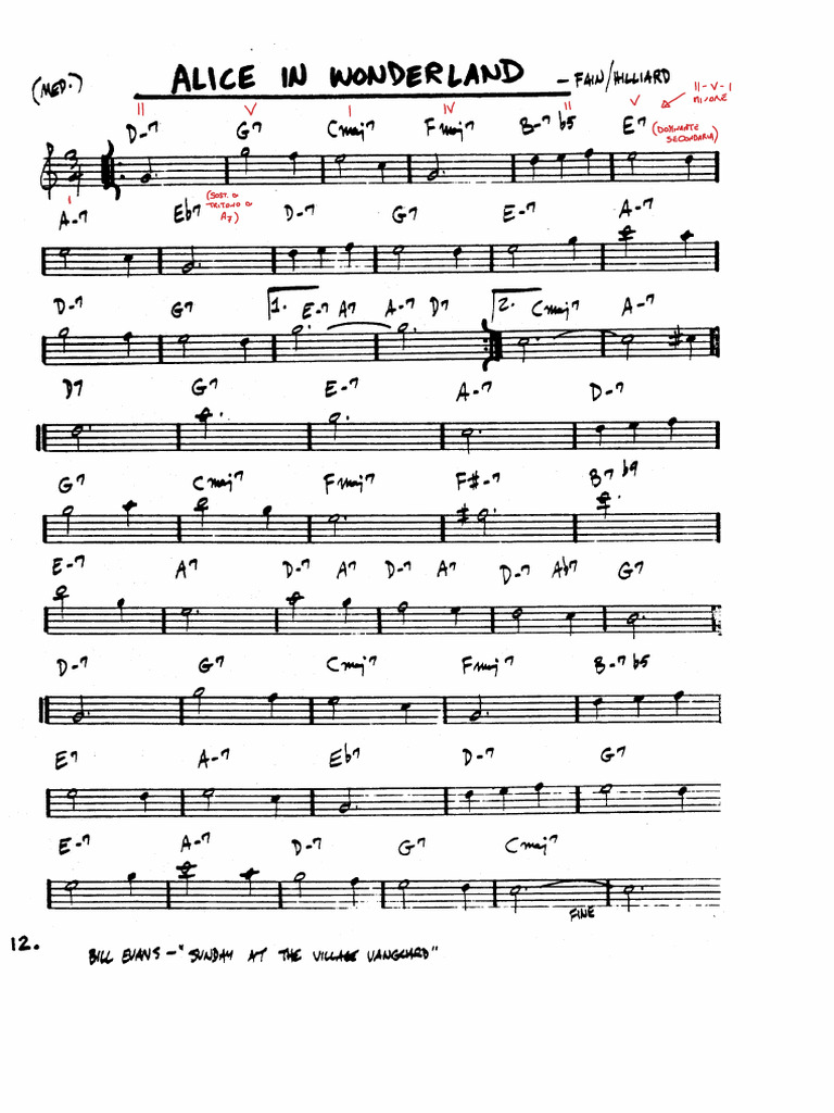 Alice in Wonderland - Real Book | PDF