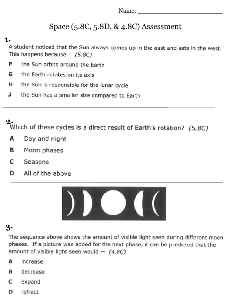 STAAR Camp - Space Assessment | PDF