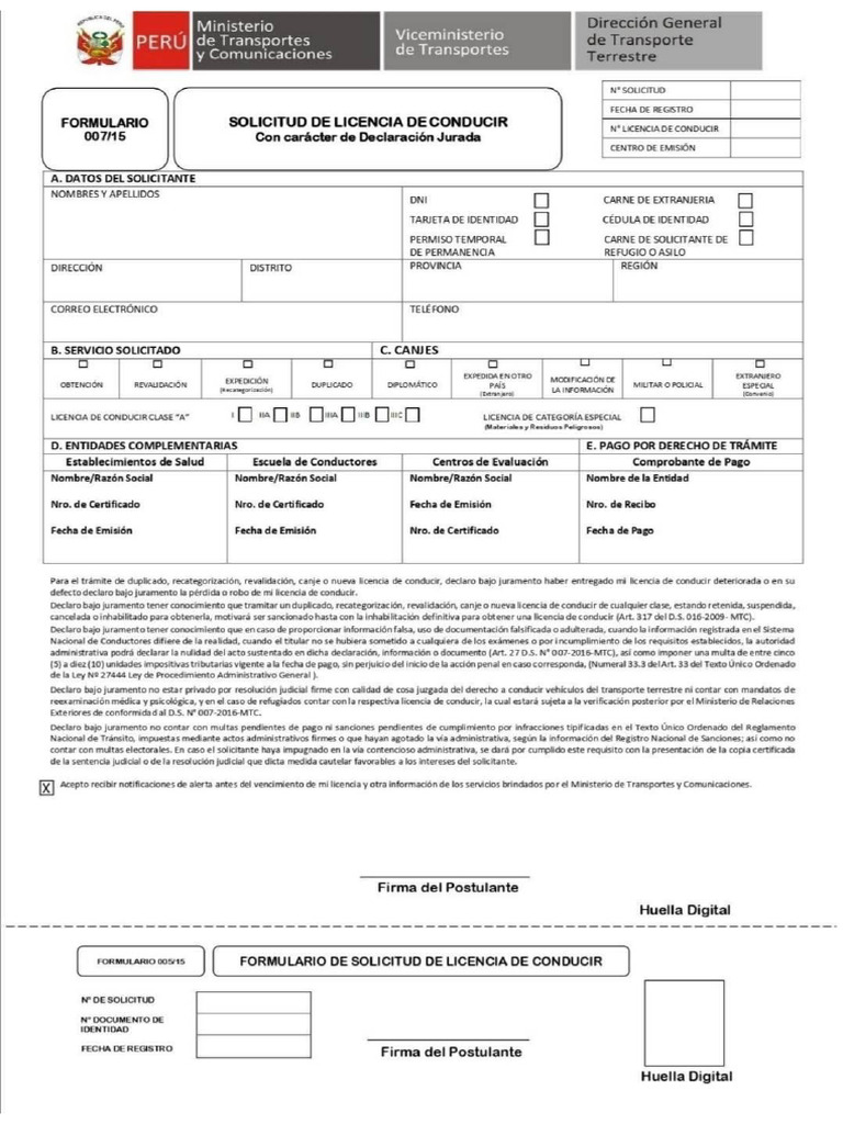 Solicitud de Licencia de Conducir 2023 | PDF