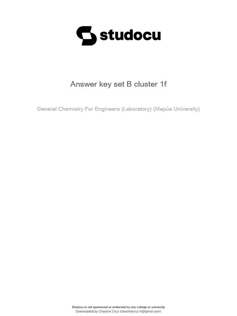 General Chemistry Lab Answer Key B | PDF
