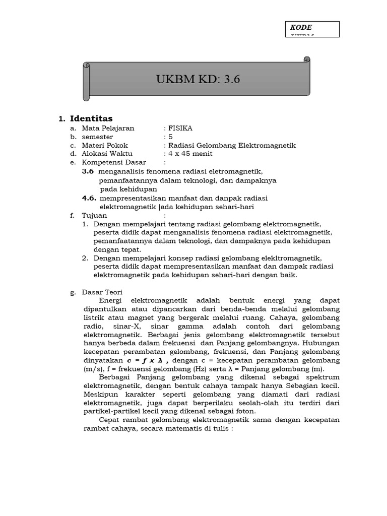 UKBM Radiasi Gel Elektromagnetik | PDF