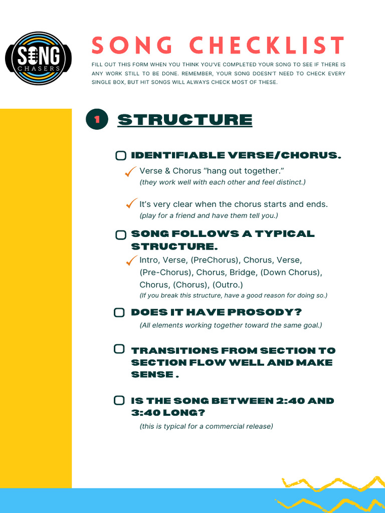 Song Checklist | PDF