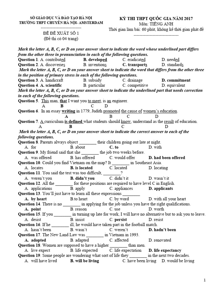 QG - THPT Ams 2 | PDF | Cloning | Rice