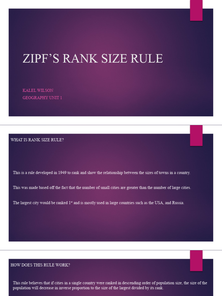 ZIPF'S RANK SIZE RULE Kalel Wilson | PDF