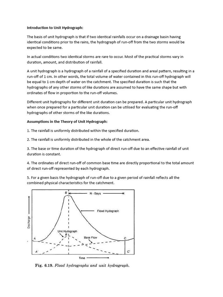 Definition of Unit Hydrograph | PDF | Drainage Basin | Flood