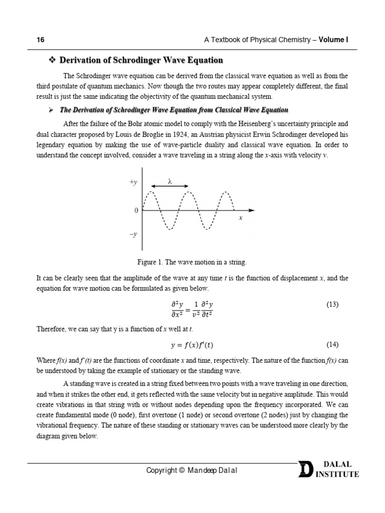 ATOPCV1 1 2 Derivation of Schrodinger Wave Equation | PDF | Schrödinger Equation | Waves