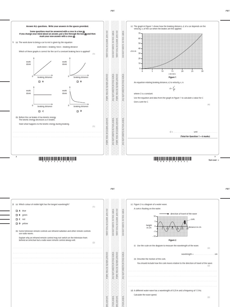 June 2019 QP - Paper 1 (H) Edexcel Physics GCSE | PDF | Velocity | Infrared