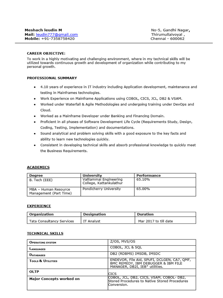 Natwest Resume | PDF | Ibm Db2 | Computer Engineering