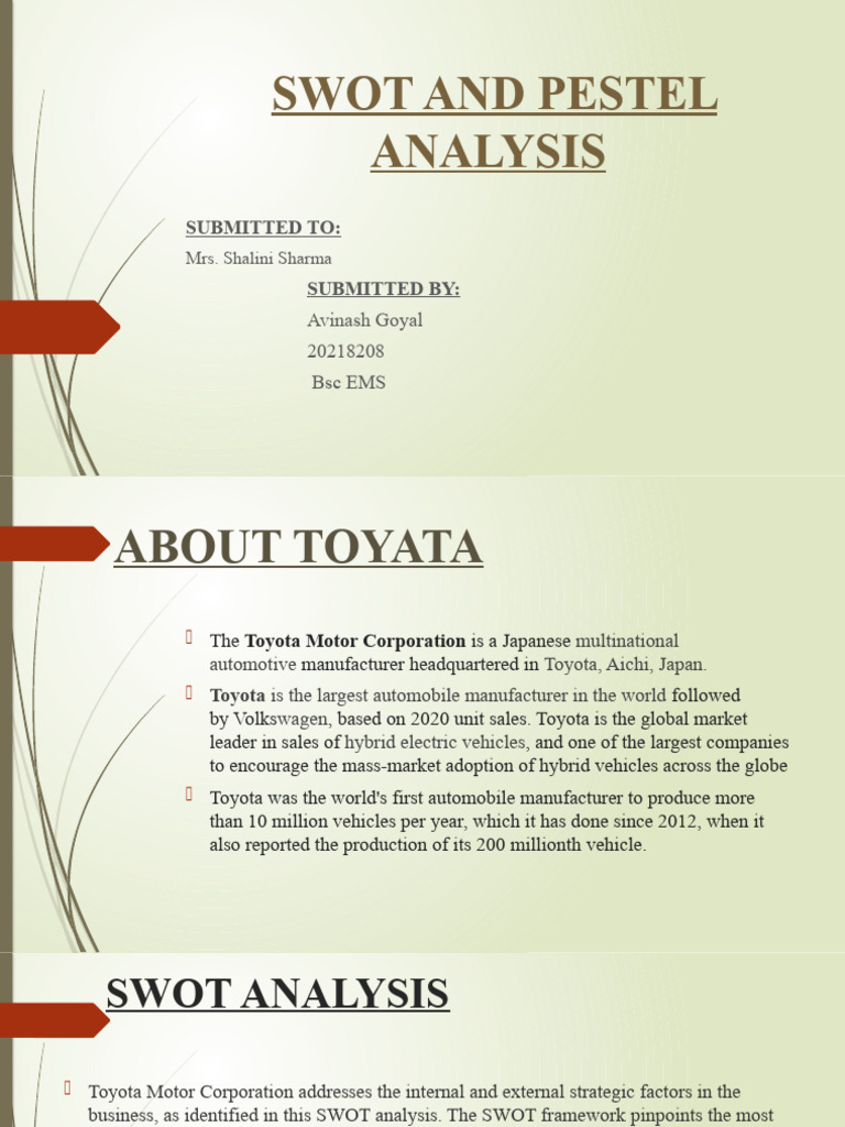 Swot and Pestel Analysis | PDF