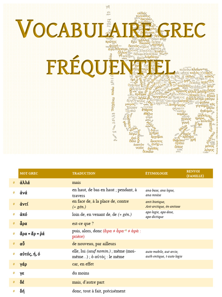 Vocabulaire Grec Frequentiel 2 | PDF