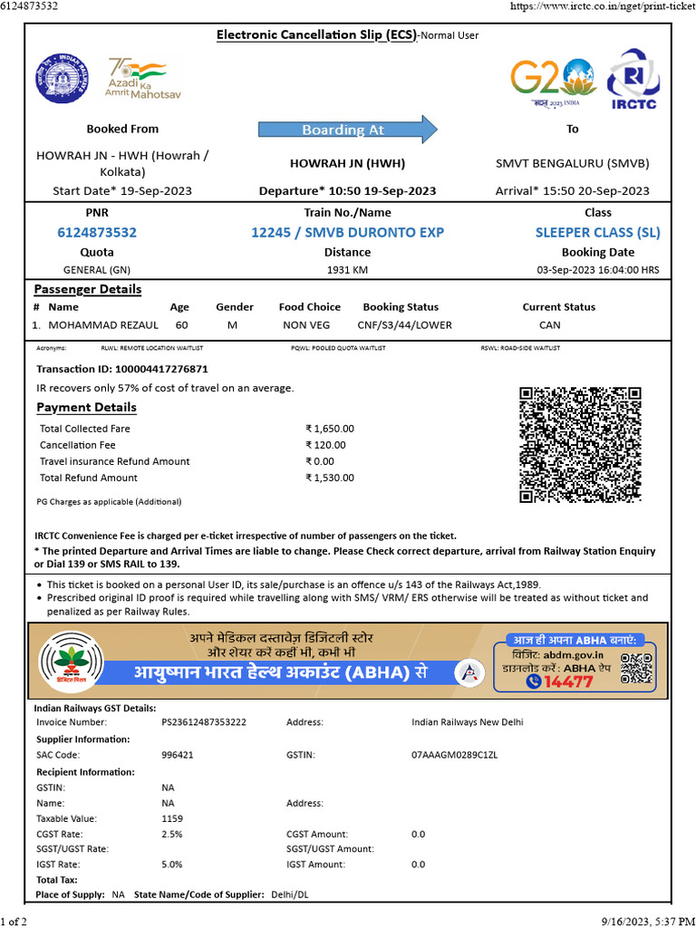 Cancel Ticket Babu6124873532 | PDF