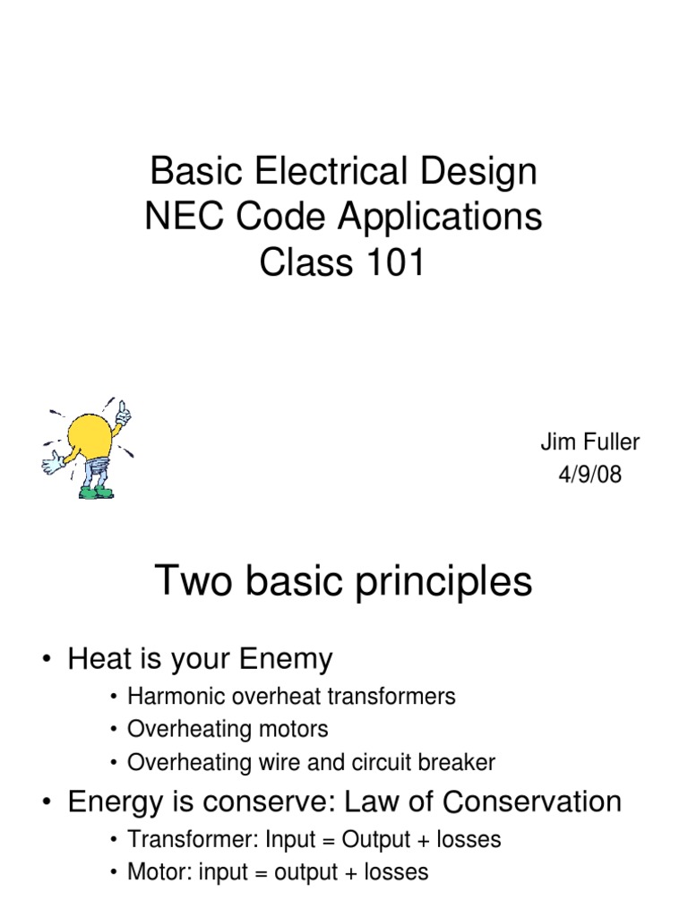 Basic Electrical Class NEC Code 101 | PDF | Electrical Conductor | Transformer