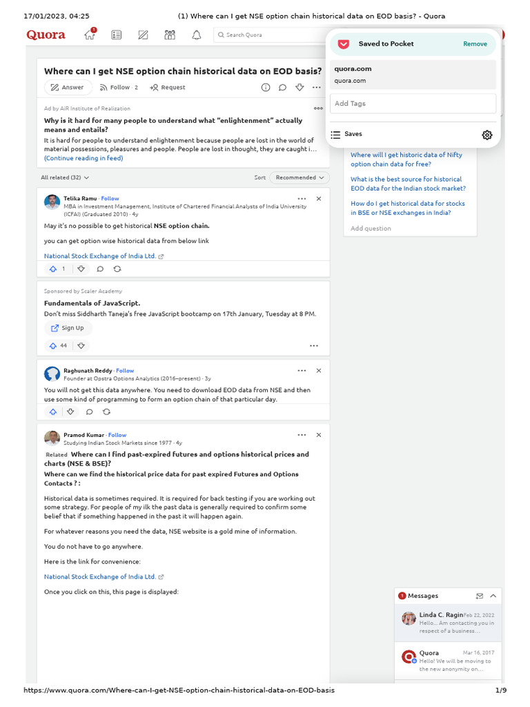 Where Can I Get NSE Option Chain Historical Data On EOD Basis - Quora | PDF