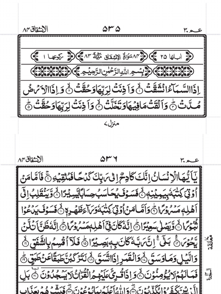 84 Surah Al Inshiqaq | PDF